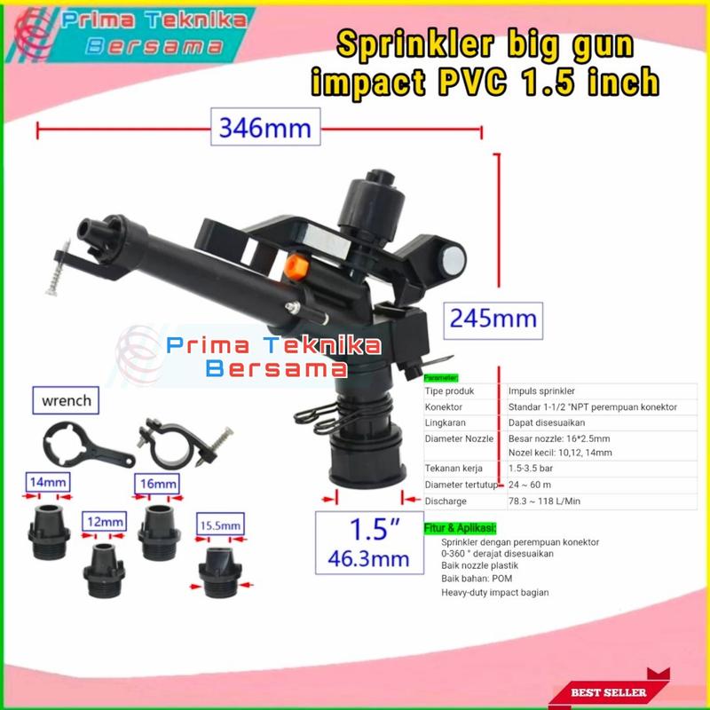 Prima Teknika Bersama Sprinkler Impact Big Gun PVC 1.5 Inch Alat Siram ...
