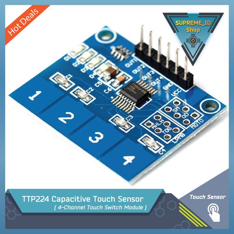 TTP224 4-Pad / Channel Capacitive Touch Sensor Module for Arduino ...