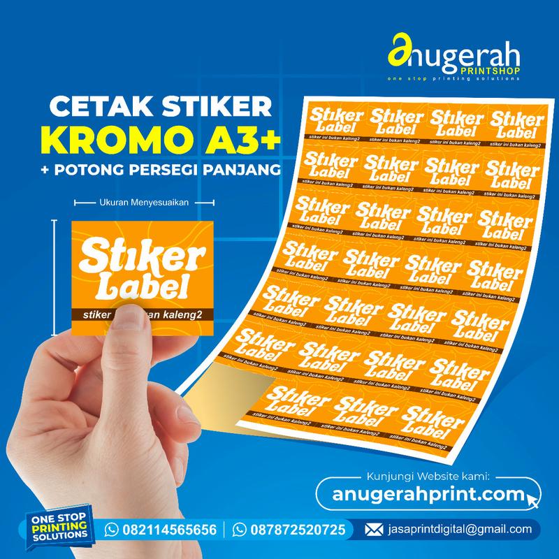 Cetak Stiker Label Produk Makanan Kromo Custom Potong Persegi Panjang ...