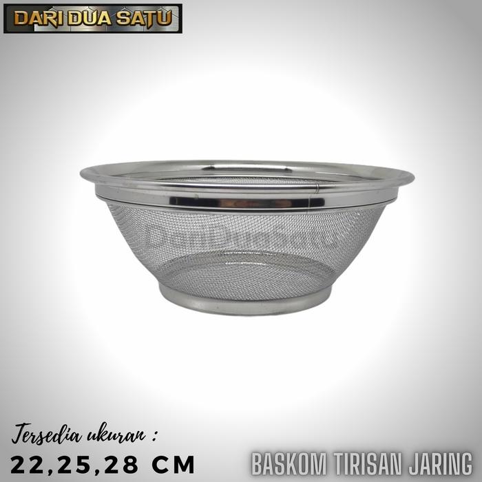 Promo Baskom Saringan Jaring Stainless Tirisan Gorengan Cuci Beras Buah ...