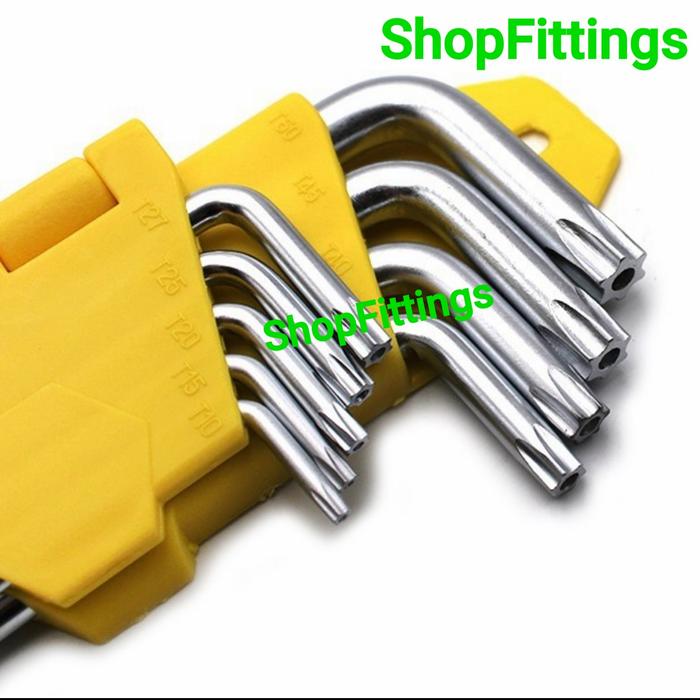 Jual SELLERY Kunci L Bintang Panjang Allen Torx Key Wrench Metric Set 9 ...