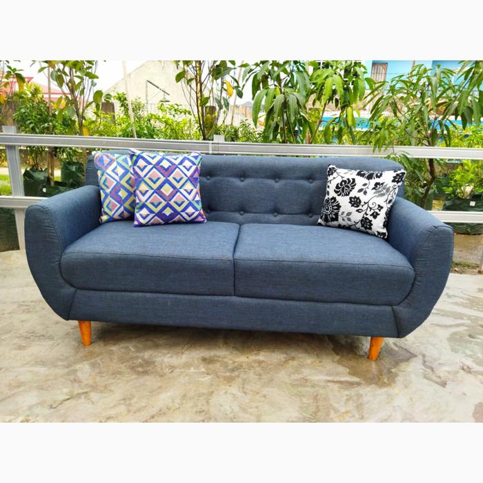 Jual sofa retro skandinavia ikatan cinta 3 seater - light blue, 1 ...