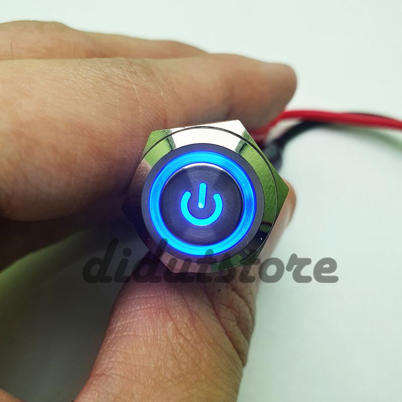 Saklar Illuminated LED Switch Waterproof Push On Off Metal Logo - Shop ...