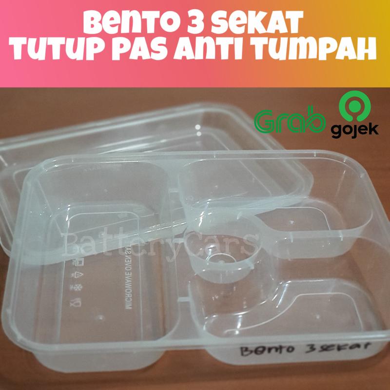 Thinwall Bento 3 Sekat Kotak Makan Plastik Lunch Box Katerin - Shop ...