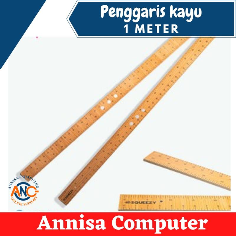 Penggaris Kayu 1meter / Mistar Kayu 1 m / Pengukur Kayu / Jidar Kayu ...