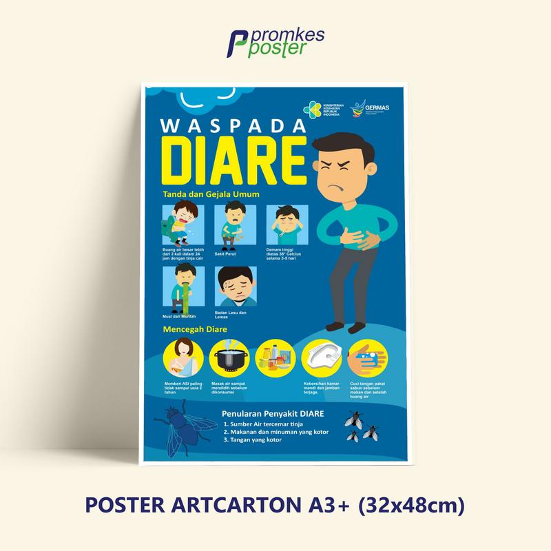 Poster Kesehatan Waspada Diare - Shop | Tokopedia