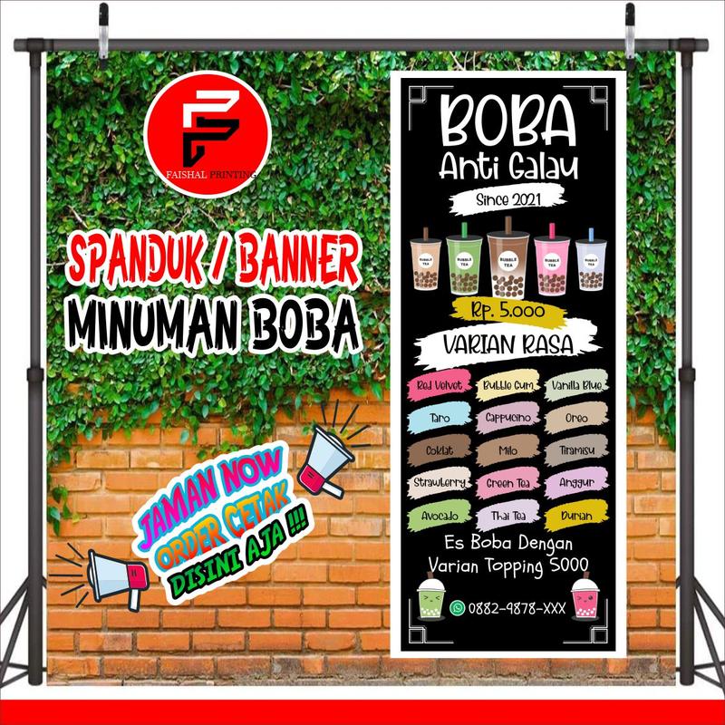 cetak spanduk, banner, backdrop minuman boba ukuran 60 x 160 - Shop ...
