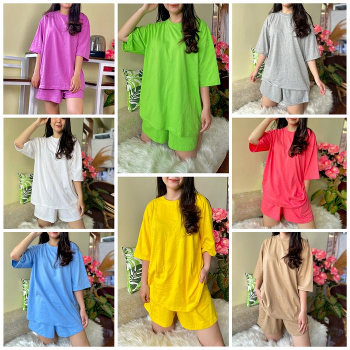 Jual tshirt oversize polos one set - silky white - Jakarta Barat ...