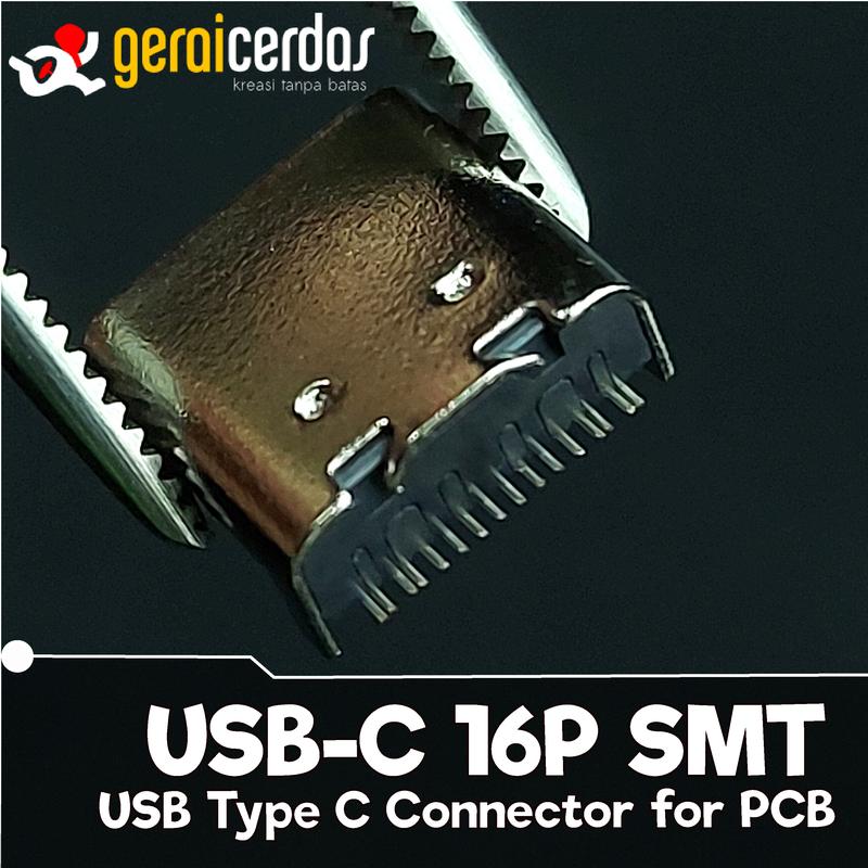 USB Type C Connector 16 Pin SMT USB-C 16P SMD PCB Right Angle - Shop ...