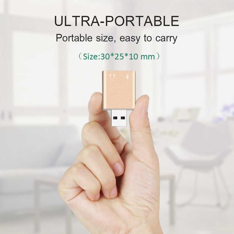 External USB Sound Card 3D Audio 7.1 Soundcard Earphone Headphone Mic ...