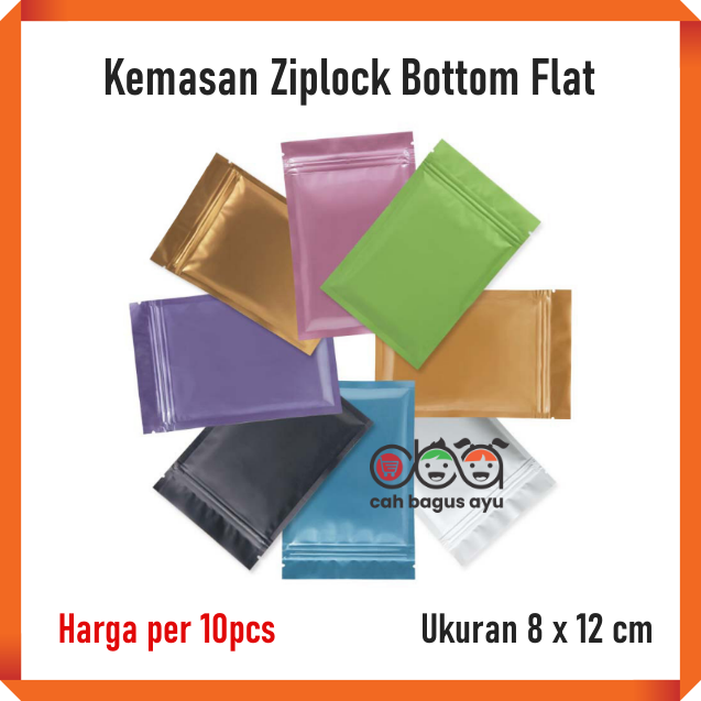 Jual Kemasan Aluminium Foil Ziplock 8 x 12 cm Flat Bottom Sachet Klip ...