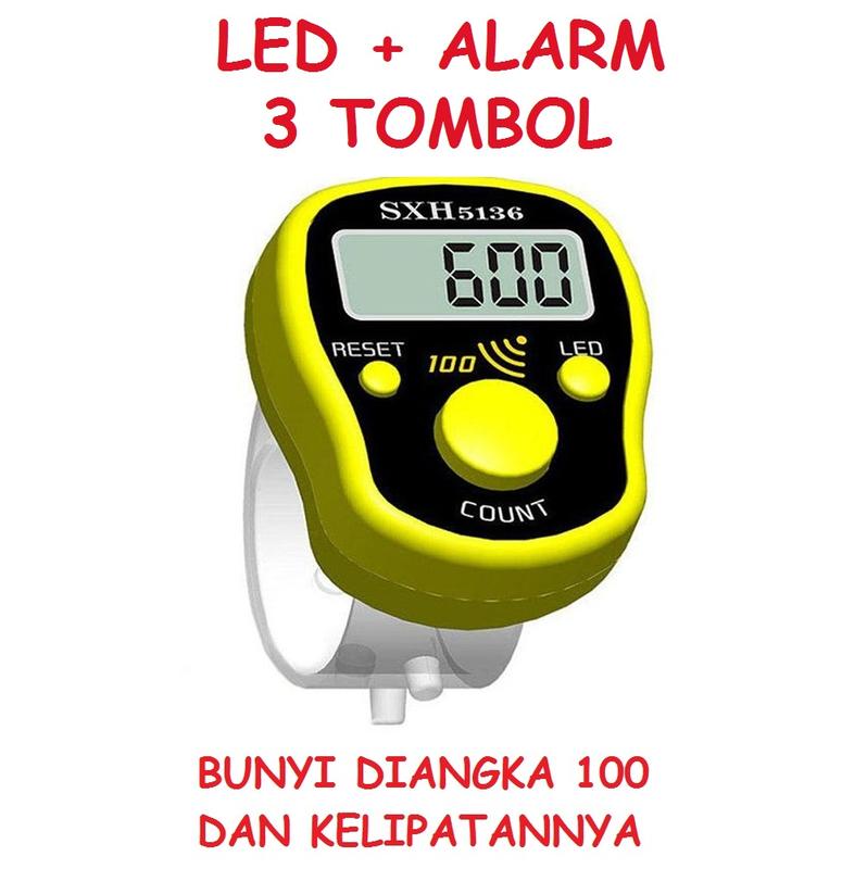 tasbih digital finger counter led+ alarm 100 akan bunyi 3 tombol - Shop ...