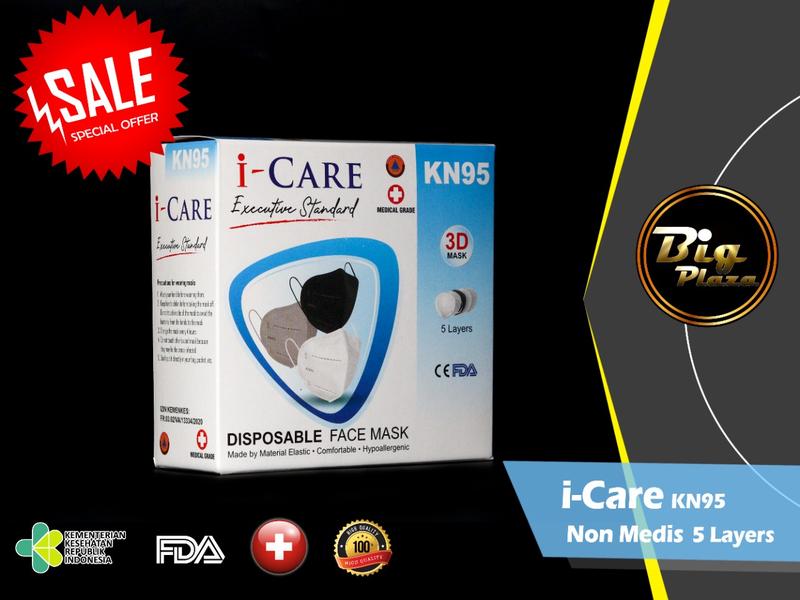 Earloop KN95 i-Care 1 Box isi 10pcs Masker 5ply KN95 Icare Single ...