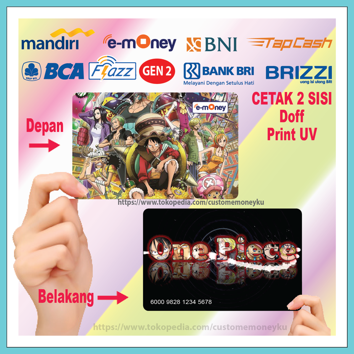 Jual KARTU EMONEY MANDIRI BCA GEN 2 BNI BRI ANIME KARTUN ONE PIECE LOGO ...