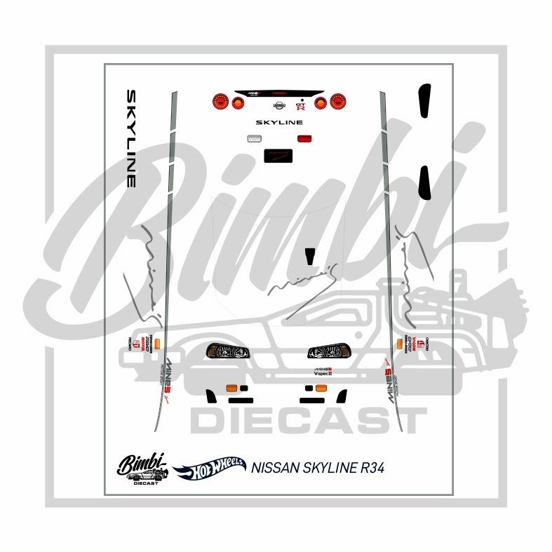Decal Nissan Skyline R34 Hotwheels Mine Transparan - Shop | Tokopedia