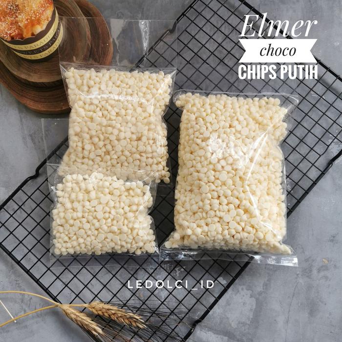 Jual ELMER CHOCO CHIPS PUTIH 100 GR, 250 GR, 500 GR - 500 gram ...