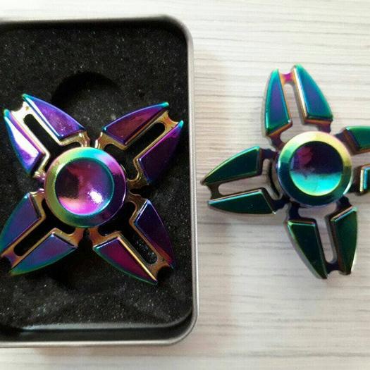 Hand Fidget Spinner Four Blade Rainbow - Shop | Tokopedia