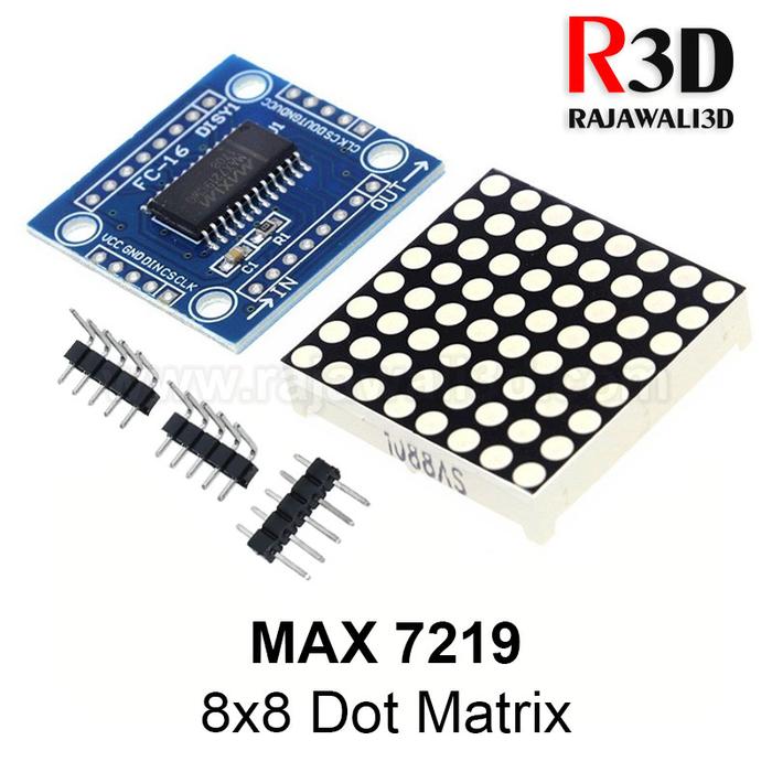 Jual MAX7219 MAX 7219 LED Dot Matrix 8x8 8 x 8 Module DIY Kit MCU - Kab ...