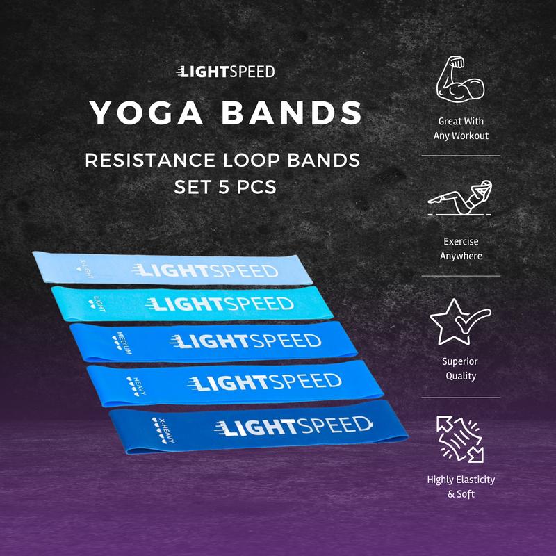 LIGHTSPEED RESISTANCE LOOP BANDS SET 5 PCS / YOGA BAND / KARET YOGA ...