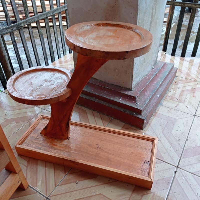 Rak tanaman 2 tatakan bulat mini mungil cocok untuk tanaman bonsai ...