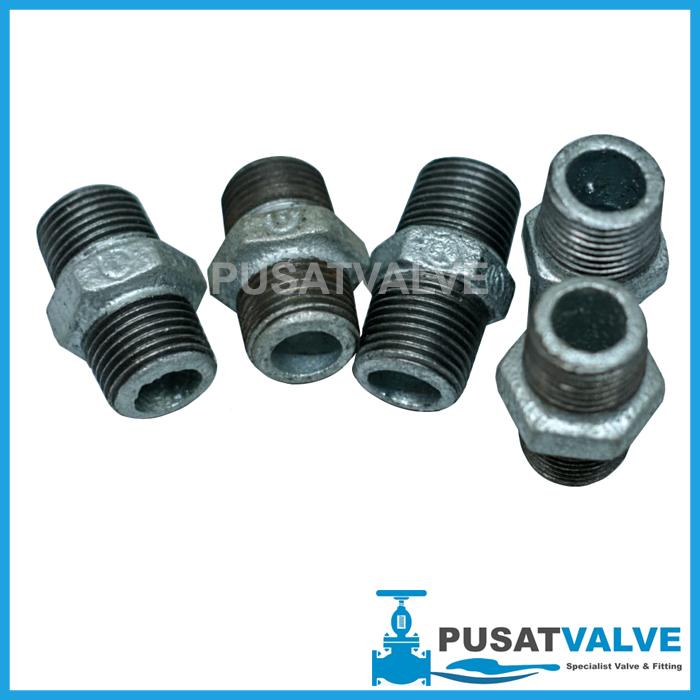 Double Neple 1/2" Inch Besi / Galvanis - Shop | Tokopedia