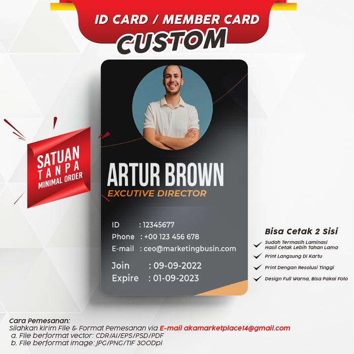 Jual Cetak id card satuan / Custom id card - cetak 2 sisi, Doff - Kota ...
