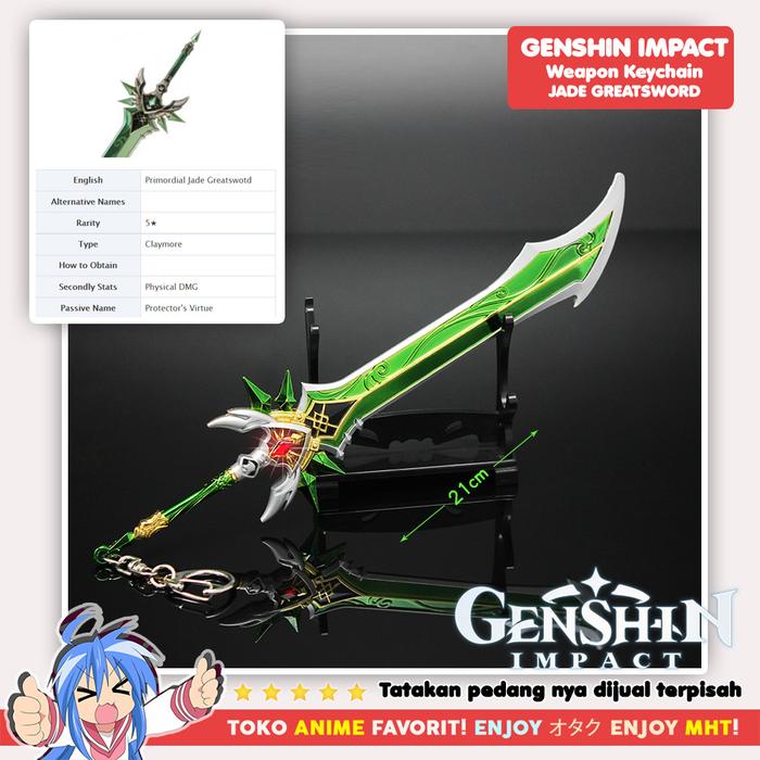 Jual Gantungan Kunci Senjata Genshin Impact Primordial Jade Greatsword ...