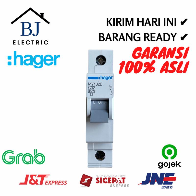MCB HAGER 1Pole 10A Breaking Capacity 4,5kA - 230VAC Merk Hager MY110 ...
