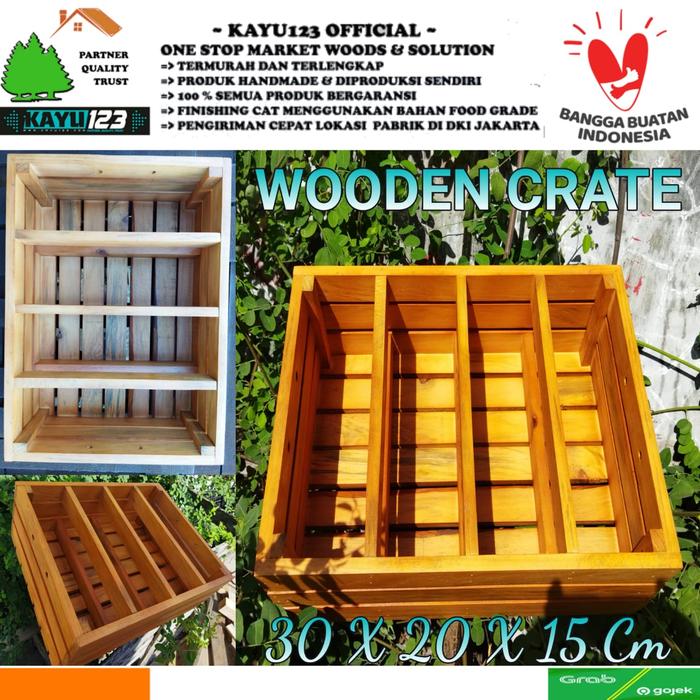 Jual Wooden Crate Tempat Botol Box Minuman Box Kayu Serbaguna Storage ...