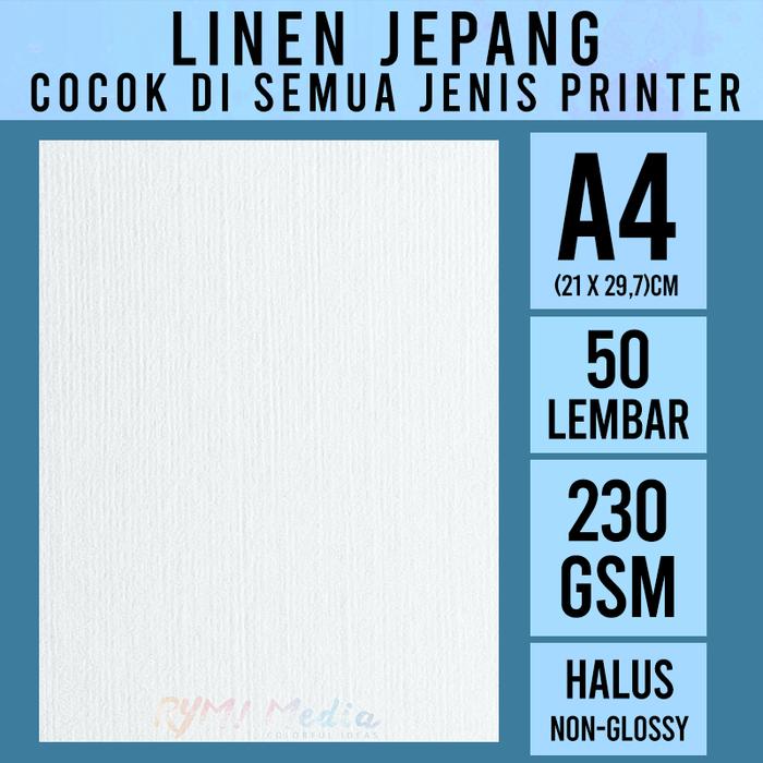 Jual LINEN Jepang 230 gsm A4 isi 50 lbr / Kertas HVS Linen Tebal 230 ...