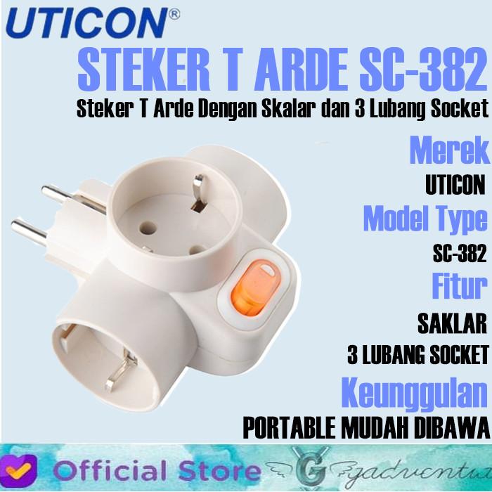 UTICON SC-382 STEKER T ARDE SAKLAR SAMBUNGAN COLOKAN LISTRIK - Shop ...