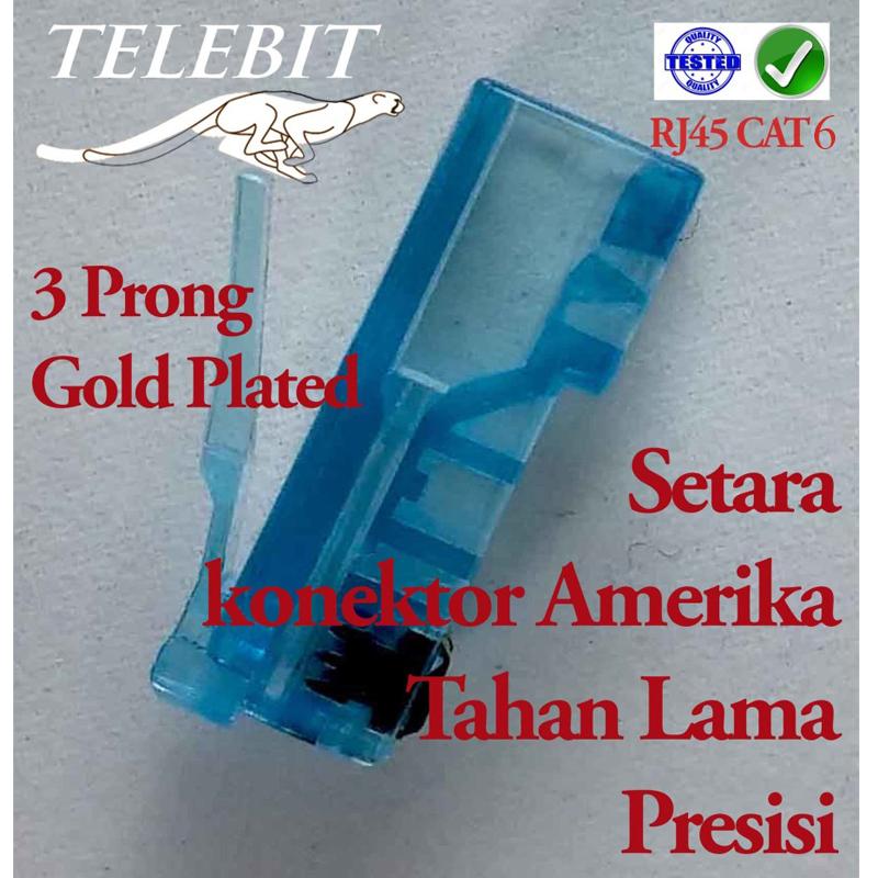 Konektor RJ45 GOLD PLATED UTP CAT 6 TELEBIT HARGA SATUAN - Shop | Tokopedia
