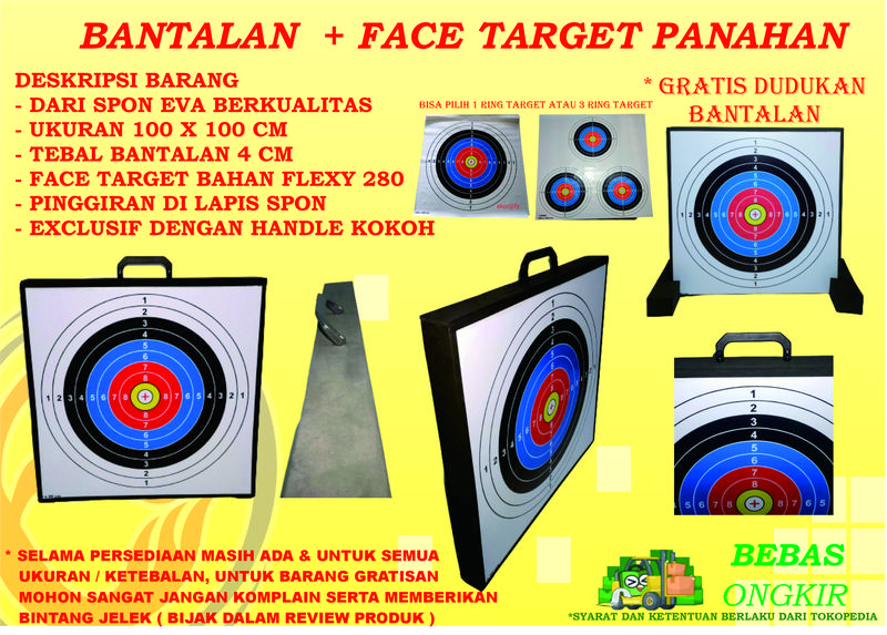 BANTALAN TARGET PANAHAN FACE TARGET EVA SPON 100 X 100 X 4 CM - Shop ...