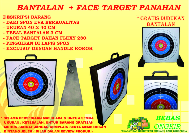 BANTALAN TARGET PANAHAN FACE TARGET EVA SPON 40 X 40 X 3 CM - Shop ...
