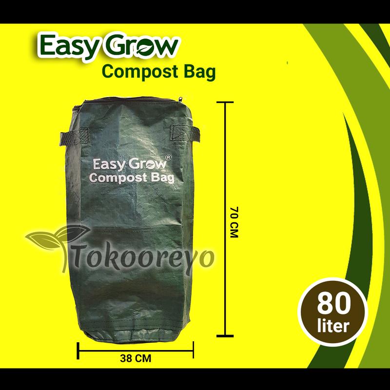 COMPOST BAG EASY GROW 80 LITER - HIJAU TAS KOMPOS - Shop | Tokopedia