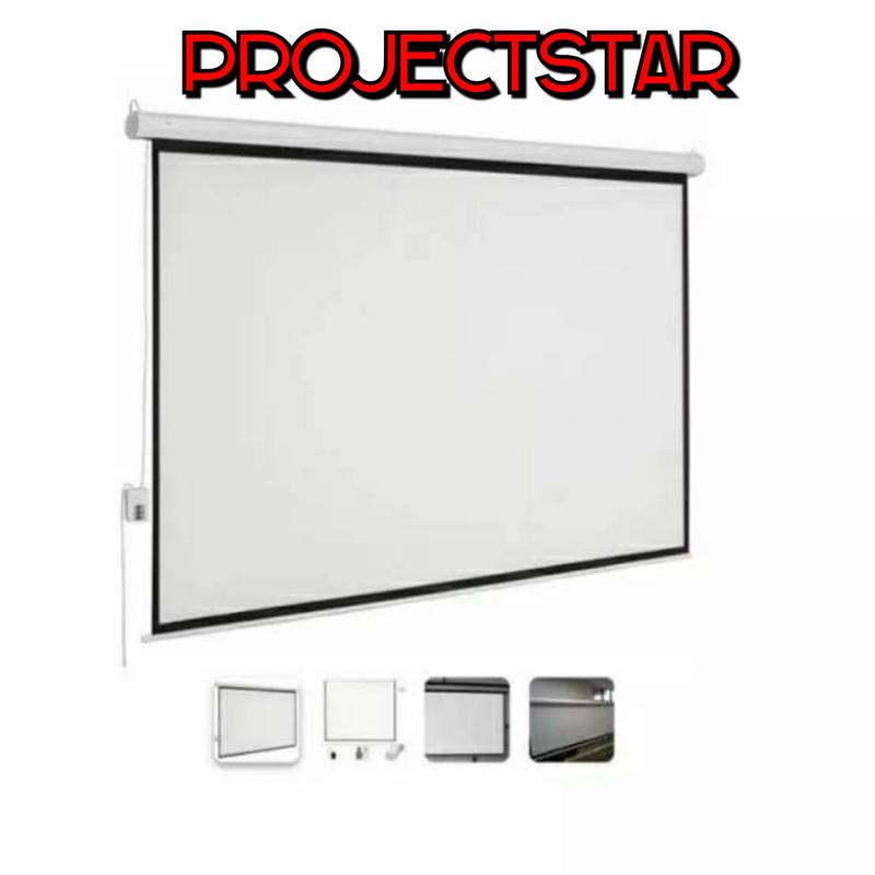Screen projector 96" motorize / Layar proyektor 96" otomatis remot ...