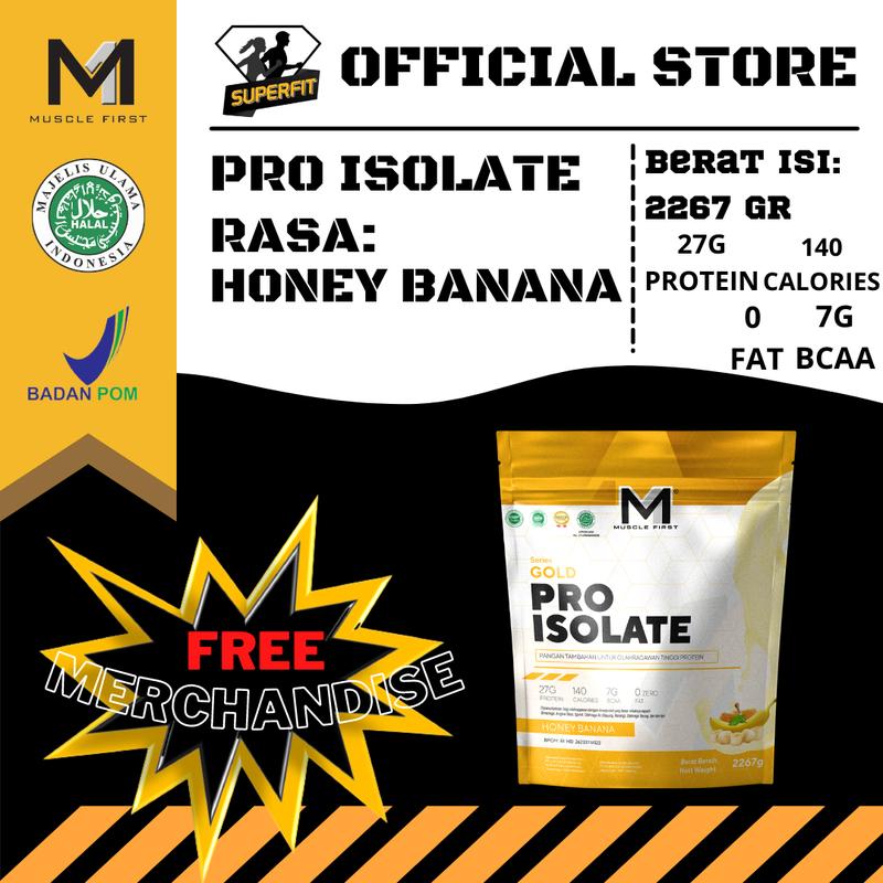 Muscle First Pro Whey Gold Isolate Protein 5LBS -M1 Rasa Honey Banana ...