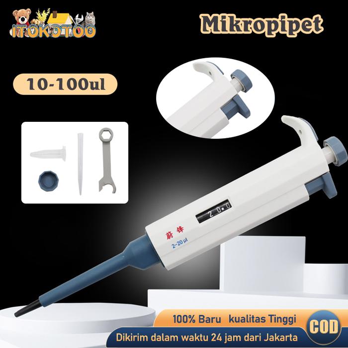 Jual Mikropipet Adjustable Micropipette 10-100ul Pipettor - 100-1000ul ...