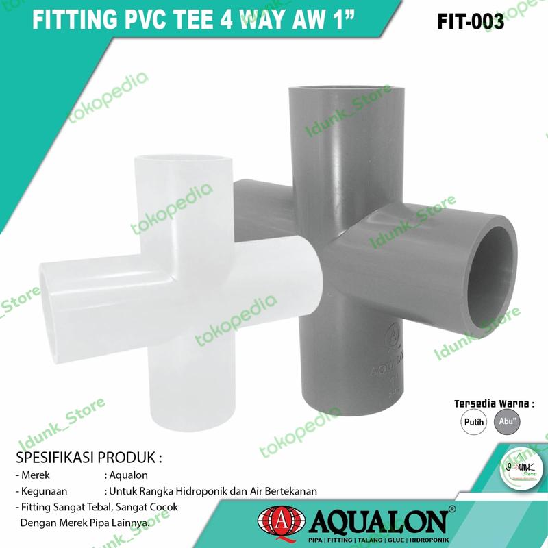sambungan pipa PVC TEE CROSS (4 WAY) 1" INCH- AQUALON - Shop | Tokopedia