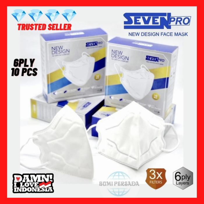 Jual Seven Pro Masker KN95 Pro 6PLY Medis KN 95 isi 10 Pcs Kemenkes 6 ...