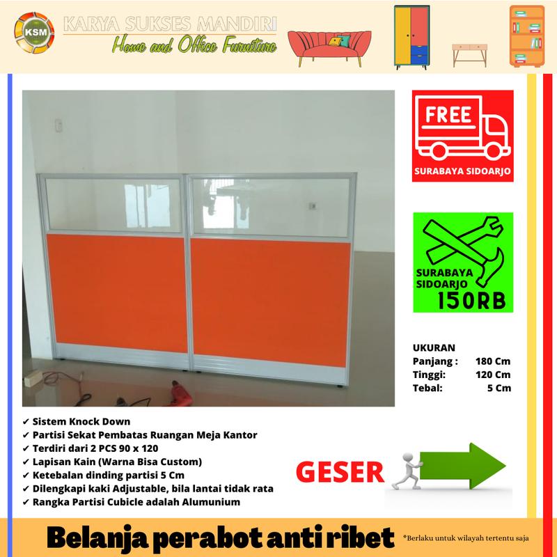 Partisi Sekat Pembatas Cubicle Ruangan Kerja Kantor Tinggi 120 - Shop ...