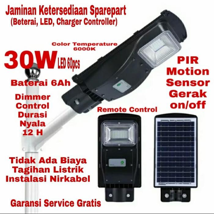 Jual Lampu Jalan Solar Cell / PJU LED 30 Watt / Solar Street Light 30 ...