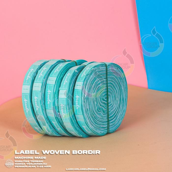Jual 1-5 label woven bordir / label merek hijab / label baju distro ...