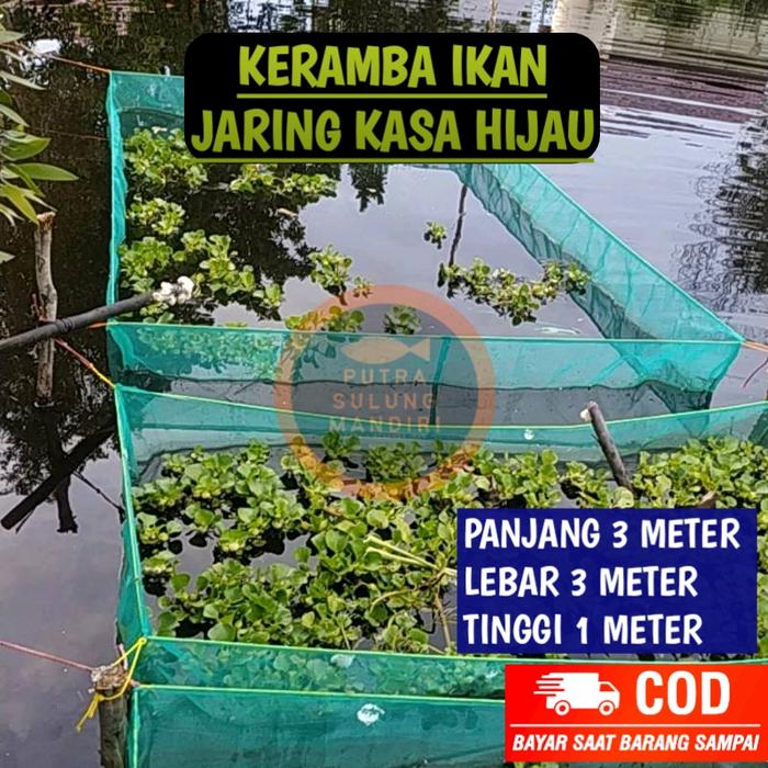 Jual Keramba hapa jaring kasa ikan apung 3x3x1 siap pakai + tali ...