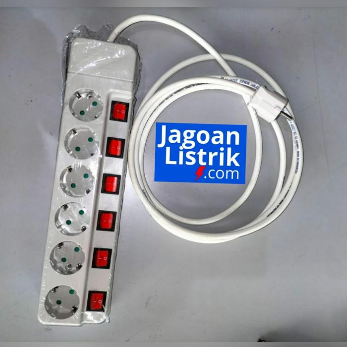 Jual Stop Kontak 6 Lubang Uticon Rakit + Kabel Supreme + Steker Uticon ...