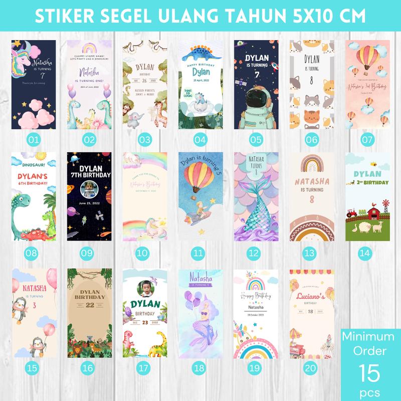 Stiker Segel Box Packaging Hampers Ulang Tahun Anak Custom Label - Shop ...