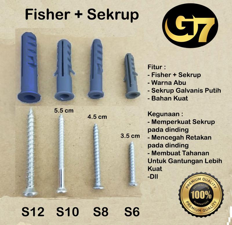 Fisher S6 S8 S10 Sekrup Skrup Baut Dinding Tembok Gypsum Kua - Shop ...