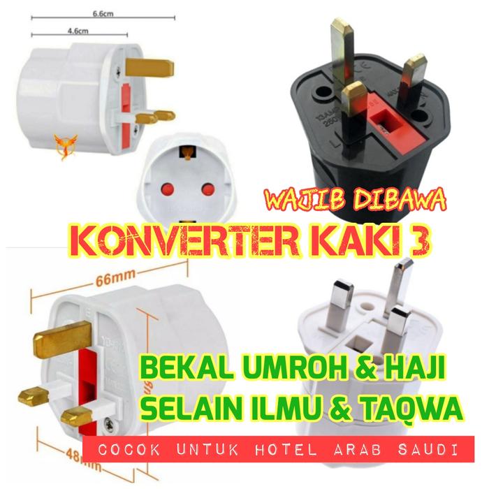 Jual Colokan Konverter kaki 3 (colokan AC) ke kaki 2 - Putih - Kab ...