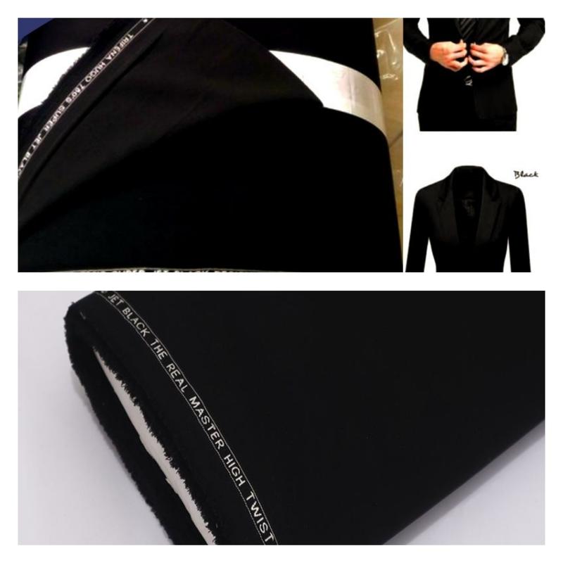 kain bahan zet black super hitam tebal dan lembut/jas/celana/rok/setel ...