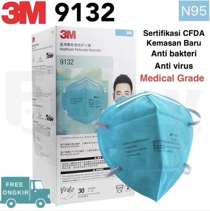 Jual Masker 3M 9132 N95 Niosh Medical Grade Headloop Ori - 1BOX=30PCS ...